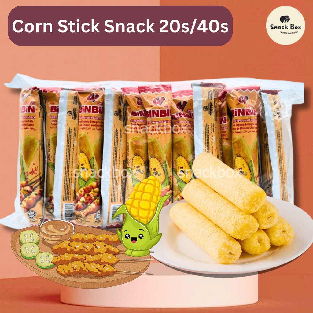 [HALAL] BinBin Satay Flavoured Corn Stick Snack Jajan Snek Jagung 6g x ...