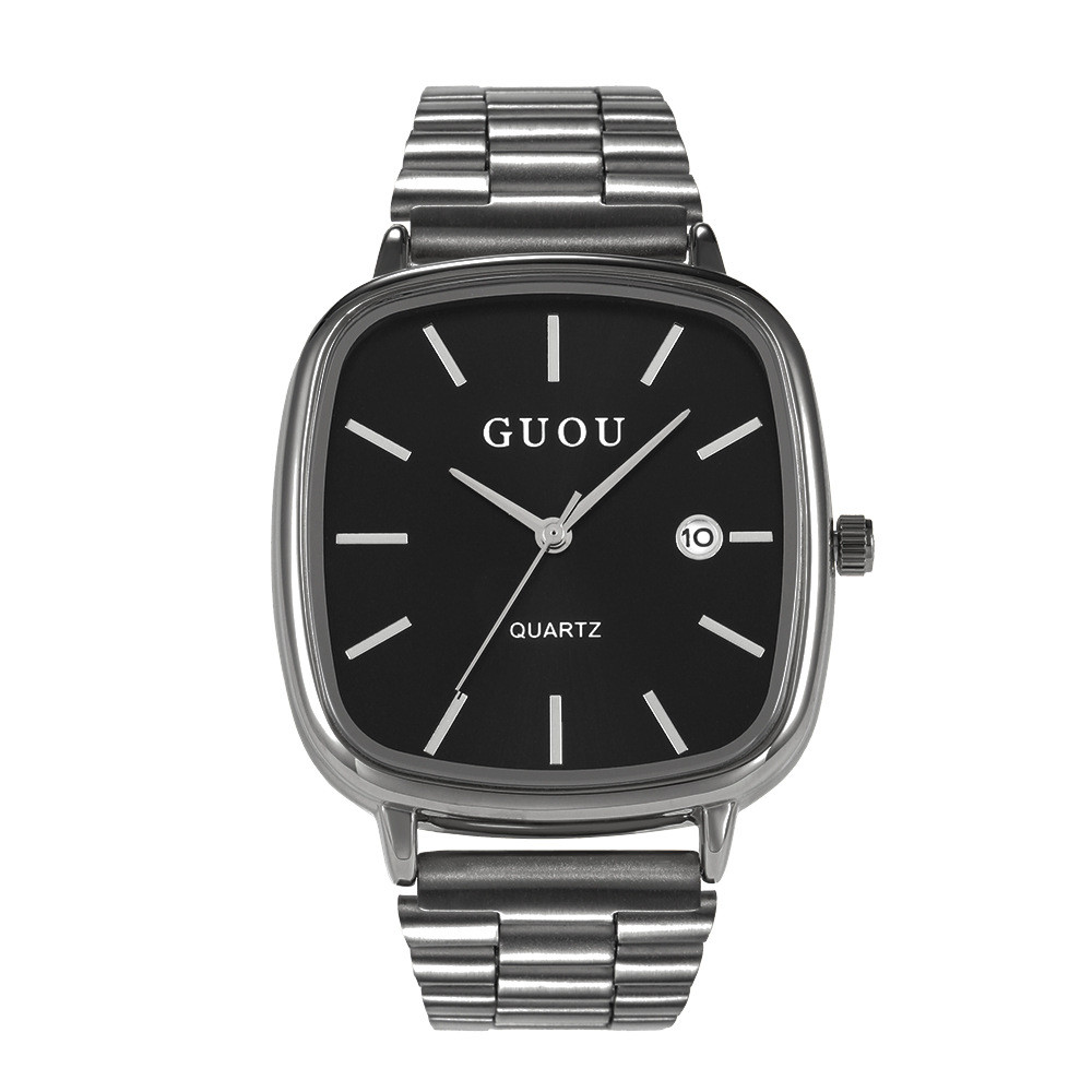 [Ready Stock] GUOU 6066 Steel Band Unisex Style Fashion Calendar Small ...
