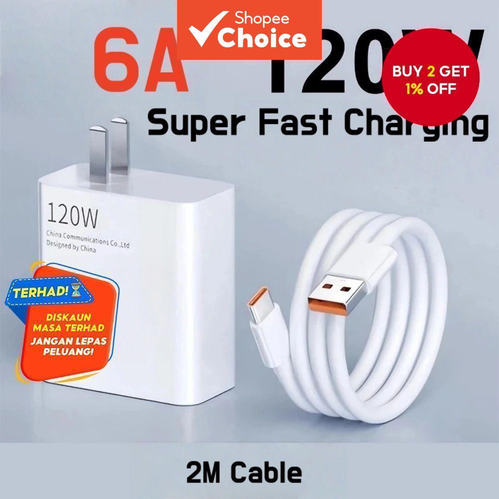 Type-c 120w 6a Fast Charging Cable for All Xiaomi Redmi Phones Kabel ...