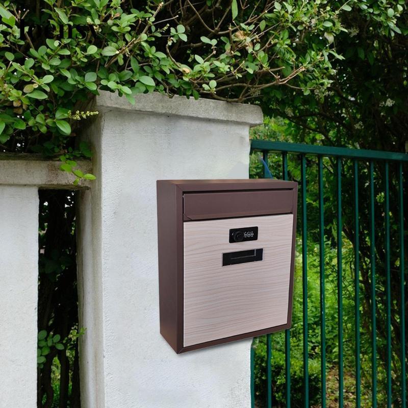 [Ioensy] Wall Mount Mailbox Metal Letterbox Combination Lock Drop Box ...