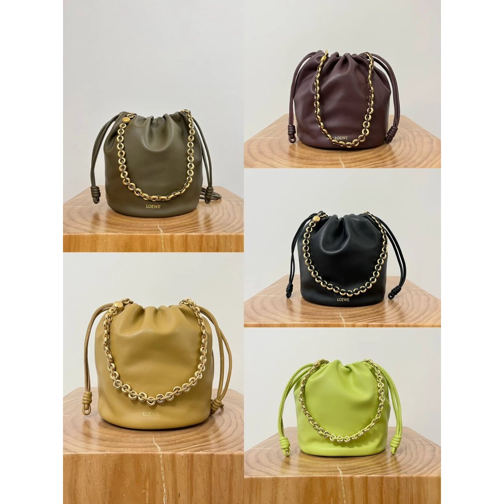 LOEWE/LOEWE FlamencoPurse Chain Clause Bucket Bag Cloud Bag | Shopee ...