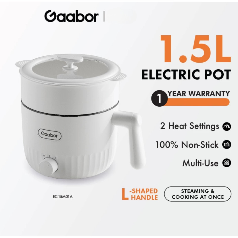 Gaabor Electric Cooker 1.5L Multi Electric Skillet Hot Pot Non Stick ...