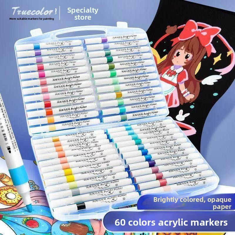 Acrylic Marker Student Dedicated Art Impervious Paper Stackable Color ...