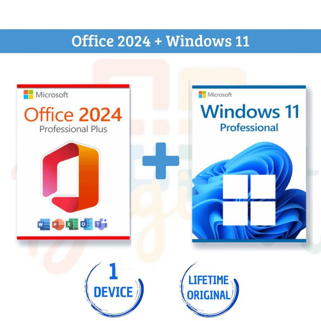 Genuine Windows 11 Pro + Office 2024 Pro Plus Perpetual Lifetime ...