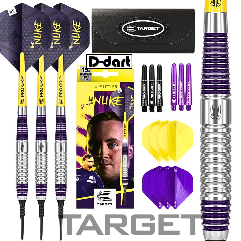 TARGET SOFT TIP DARTS - 19G TEAM PRO LOADOUT LUKE LITTLER BRASS SOFT ...