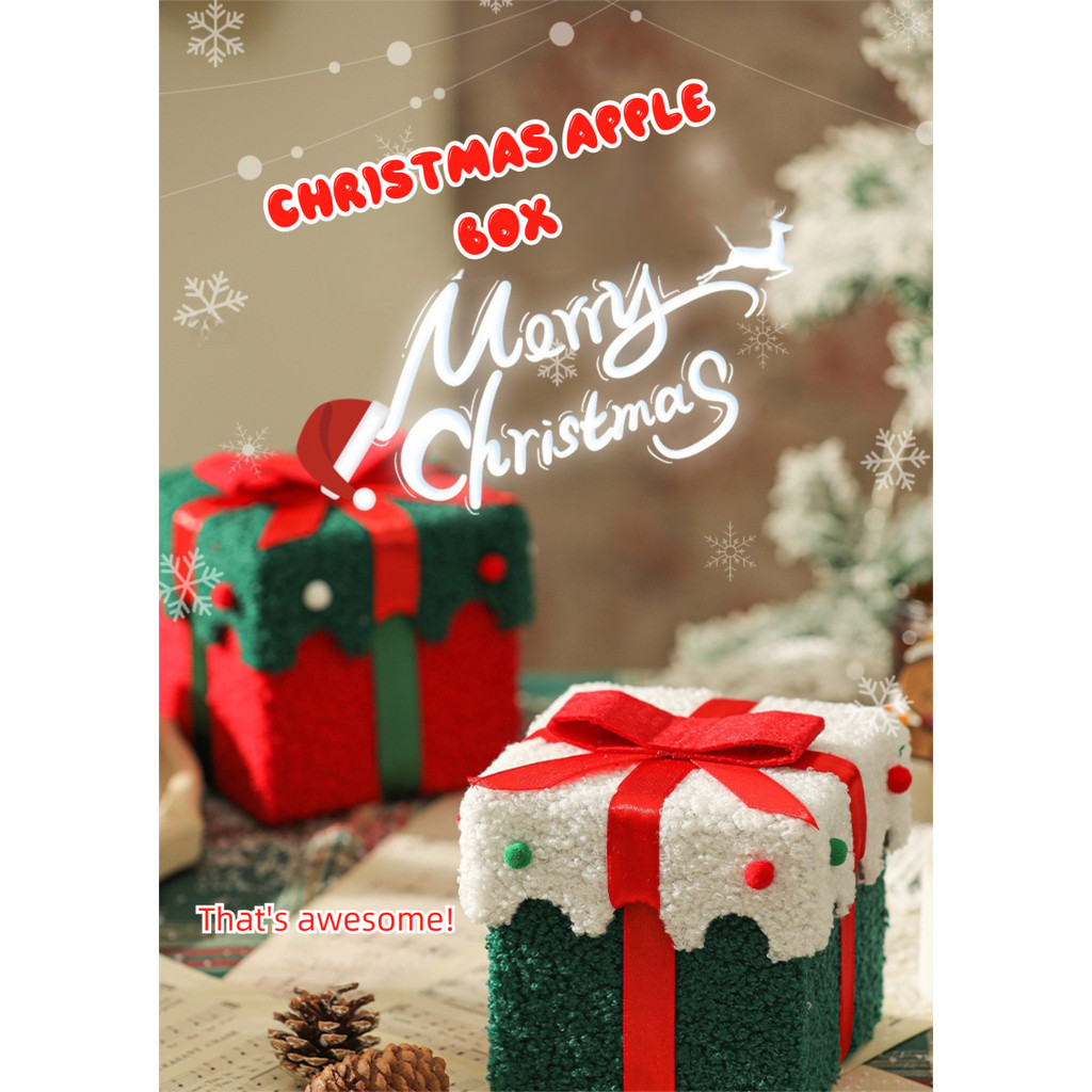 Christmas Apple Packaging Box High-End Thick Flannel Christmas Gift Box ...