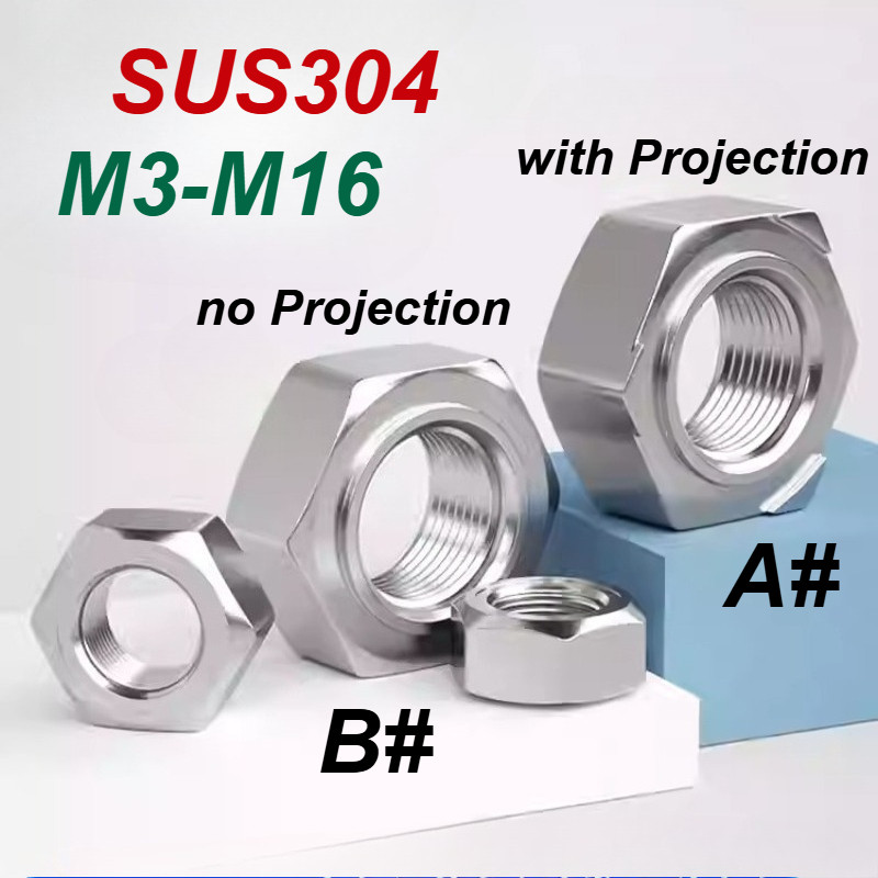 304 stainless steel hexagonal weld nut (with/no Projection), M3-M16 ...