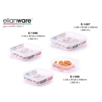 Elianware SquareTransparent Food Container / Food Keeper / Airtight ...
