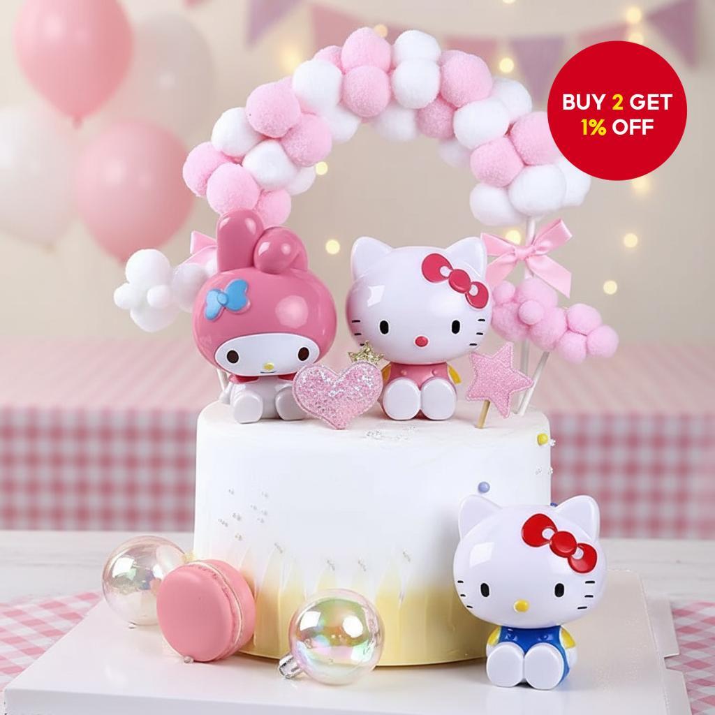 Hello Kitty Large Birthday Princess Cake Topper Hello Kitty Hiasan Kek ...