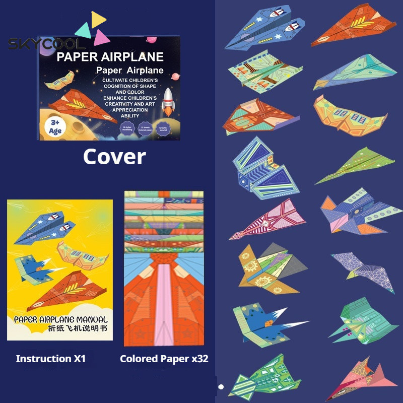 Origami Paper for Planes Kids Paper Airplane Origami Kit DIY 3D Flying ...
