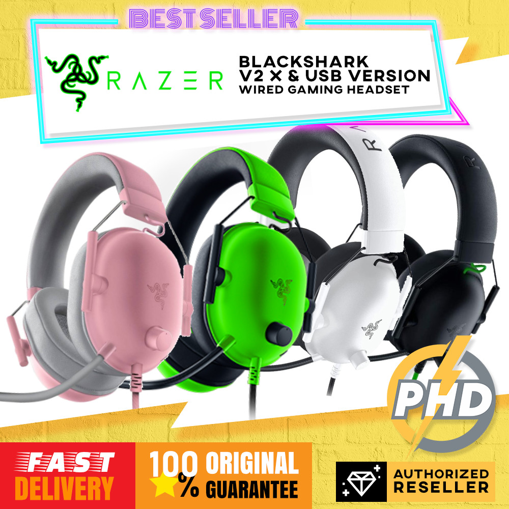 Razer BlackShark V2 X Gaming Headset USB 3.5mm Wired [PC Console Noise ...