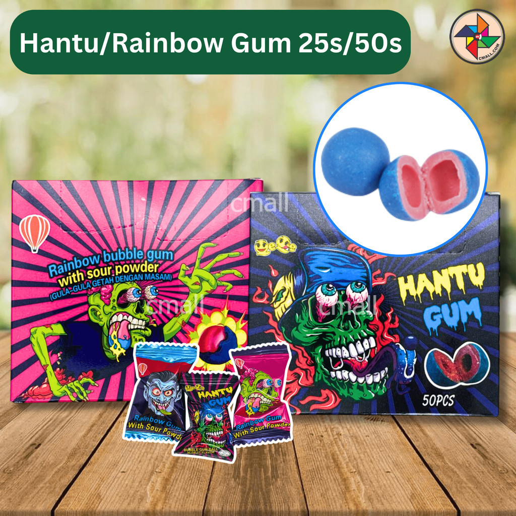 [CM] QeQe Hantu Gum Rainbow Bubble Gum Candy Childhood Halloween 25s ...