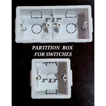 PVC 3" X 3" / 3" X 7" PARTITION BOX NUT BOX FOR SWITCHES & SOCKET ...