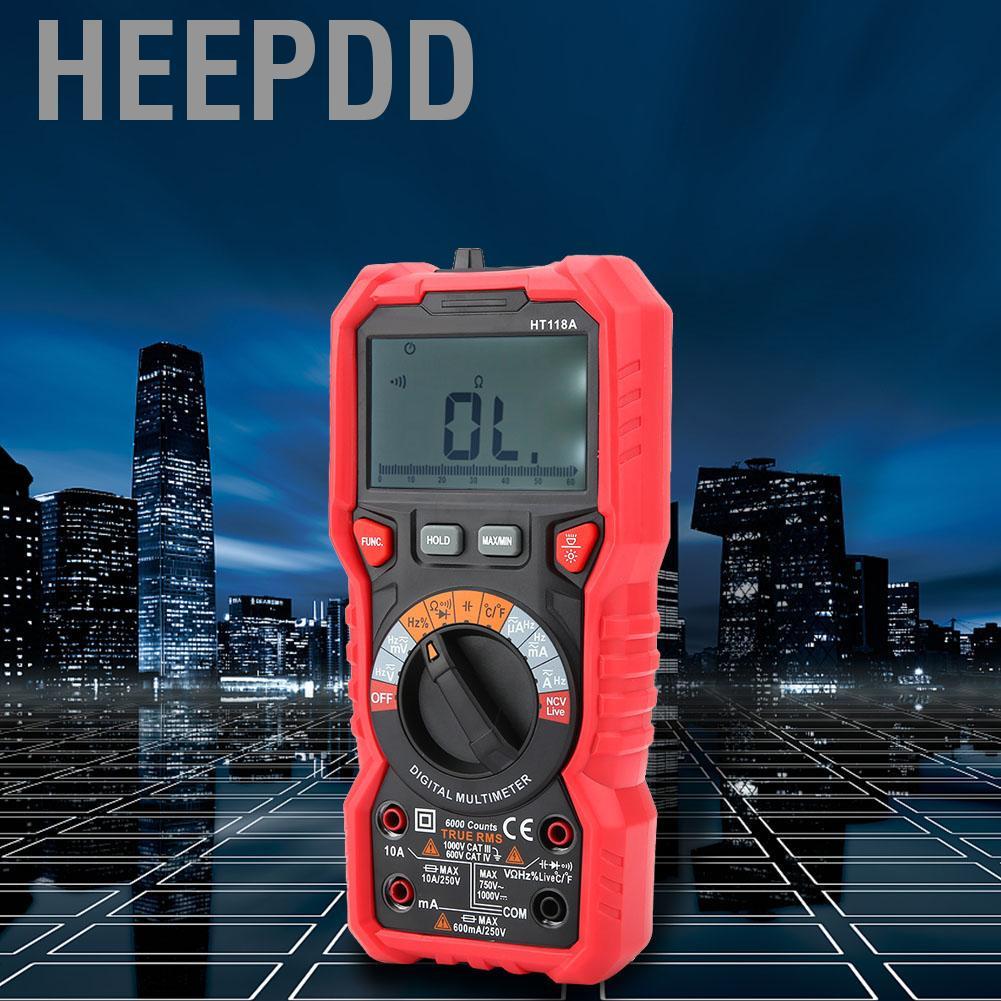 HEEPDD HT118A Digital Multimeter 6000 Counts True RMS AC/DC Voltage ...