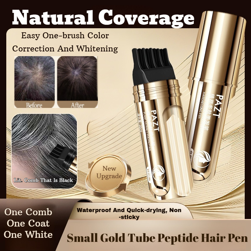 🔥Buy 1 Free1🔥【Quickly Cover Gray Hair】[A Comb Of Black]Small Gold Tube ...