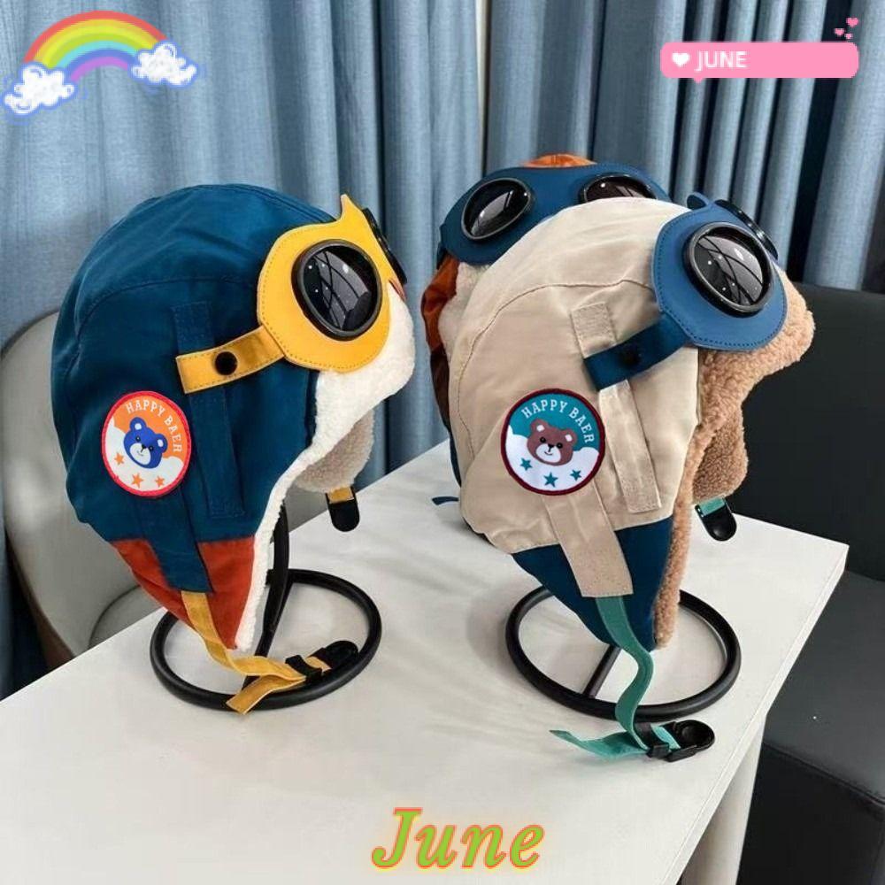 JUNE1 Pilot Hat, Windproof with Glasses Ear Protection Cap, Fashion ...