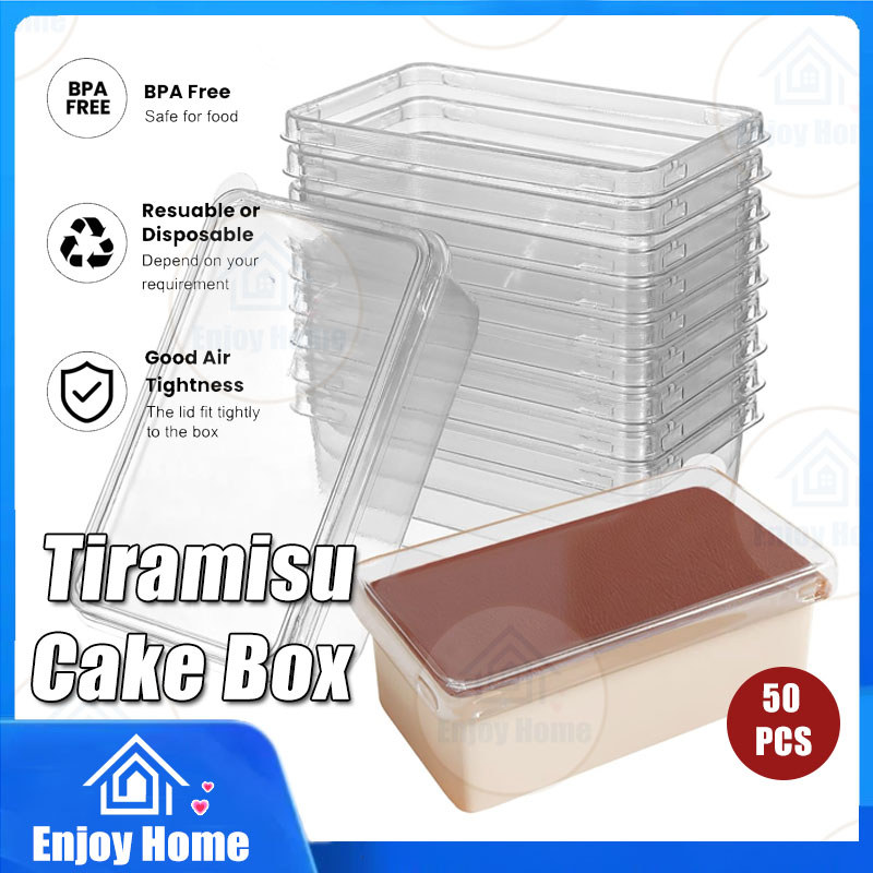 50Pcs Cake Box Disposable Ice Cream Fruit Tiramisu Box Cake Container ...
