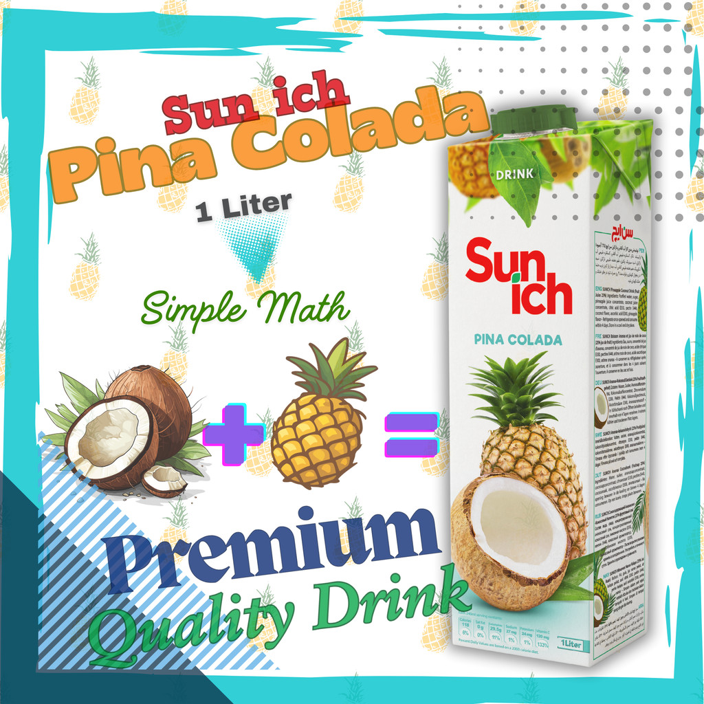 PINA COLADA (MIX PINEAPPLE & COCONUT) SUNICH JUICE - 1 LITER HIGH ...