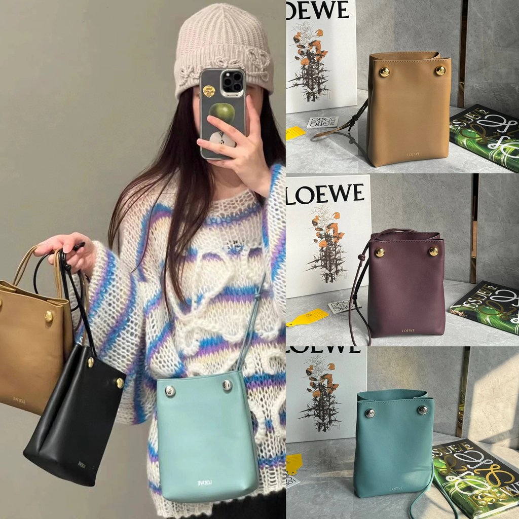 LOEWE/LOEWE 25ss New Style Pebble pouch Mobile Phone Bag Soft Calfskin ...