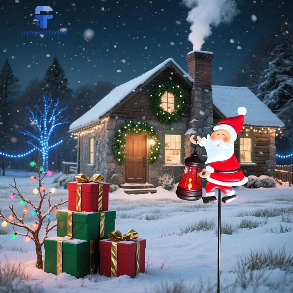 Christmas Santa Solar Kettle Lights Waterproof Metal Outdoor Kettles ...