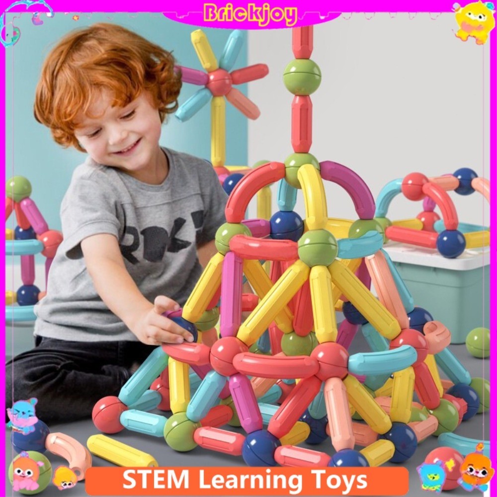 130pcs Kids Magnetic Stick and Ball Building Blocks with Storage Box ...