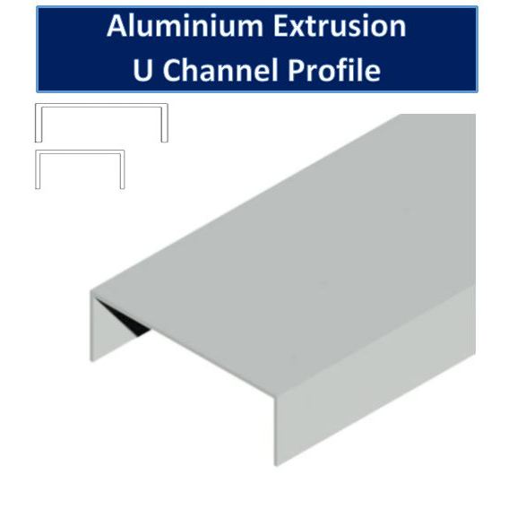 NA Aluminium Extrusion U Channel Frame Profile Silver Color NA Aluminum ...