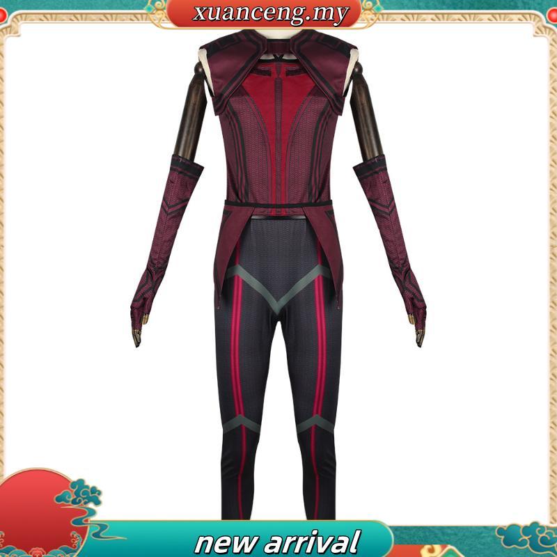 Halloween Wanda Vision Scarlet Witch Cosplay Costume Set Outfits ...