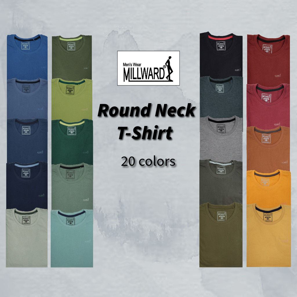 Brand Millward Cotton Rounds Neck 20 Colours | Shopee Malaysia