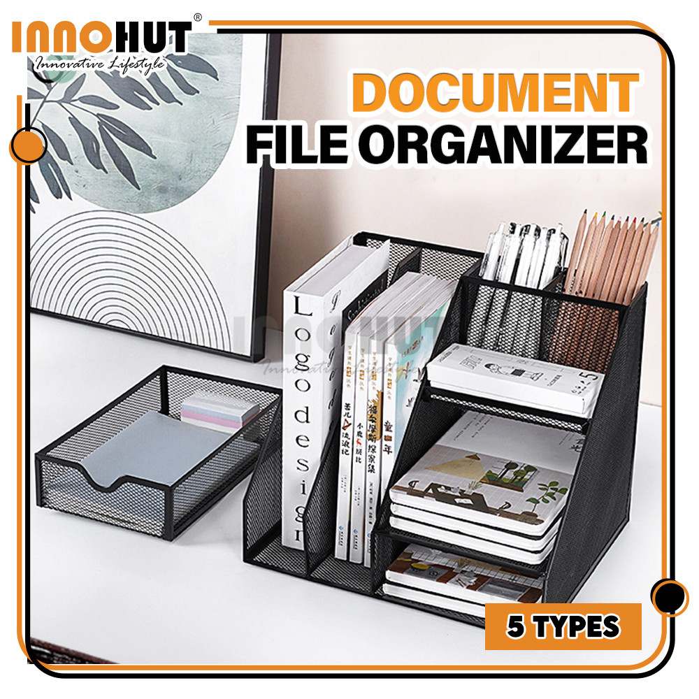[1PC] Innohut Rak Meja Besi Table Document Rack A4 Paper Organizer Desk ...