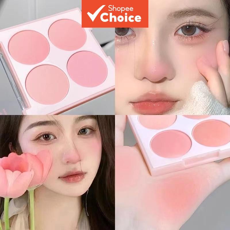 4-Color Blush Palette | Soft Matte Pink Shades | Natural Look for ...