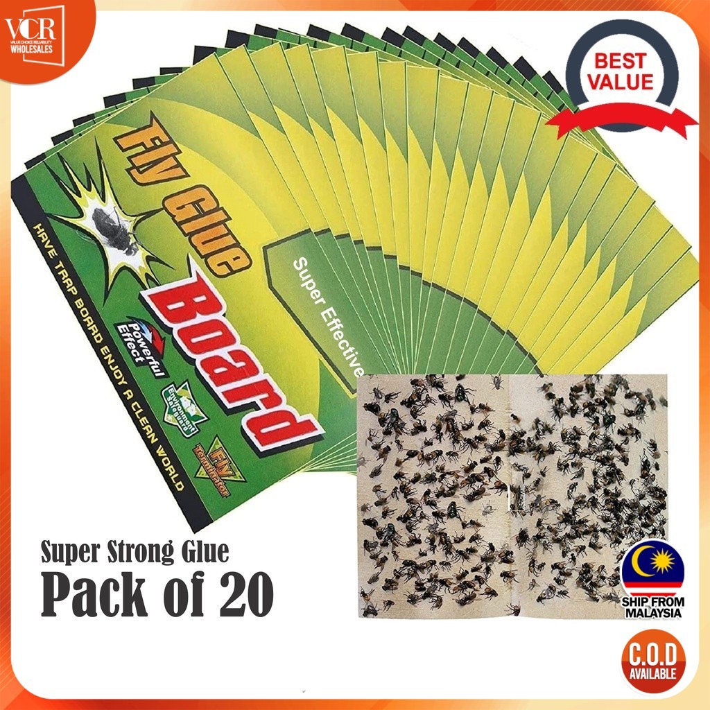 VCR Fly Sticky Trap 20s | Fly Terminator | Strong Adhesive Fly Catcher ...