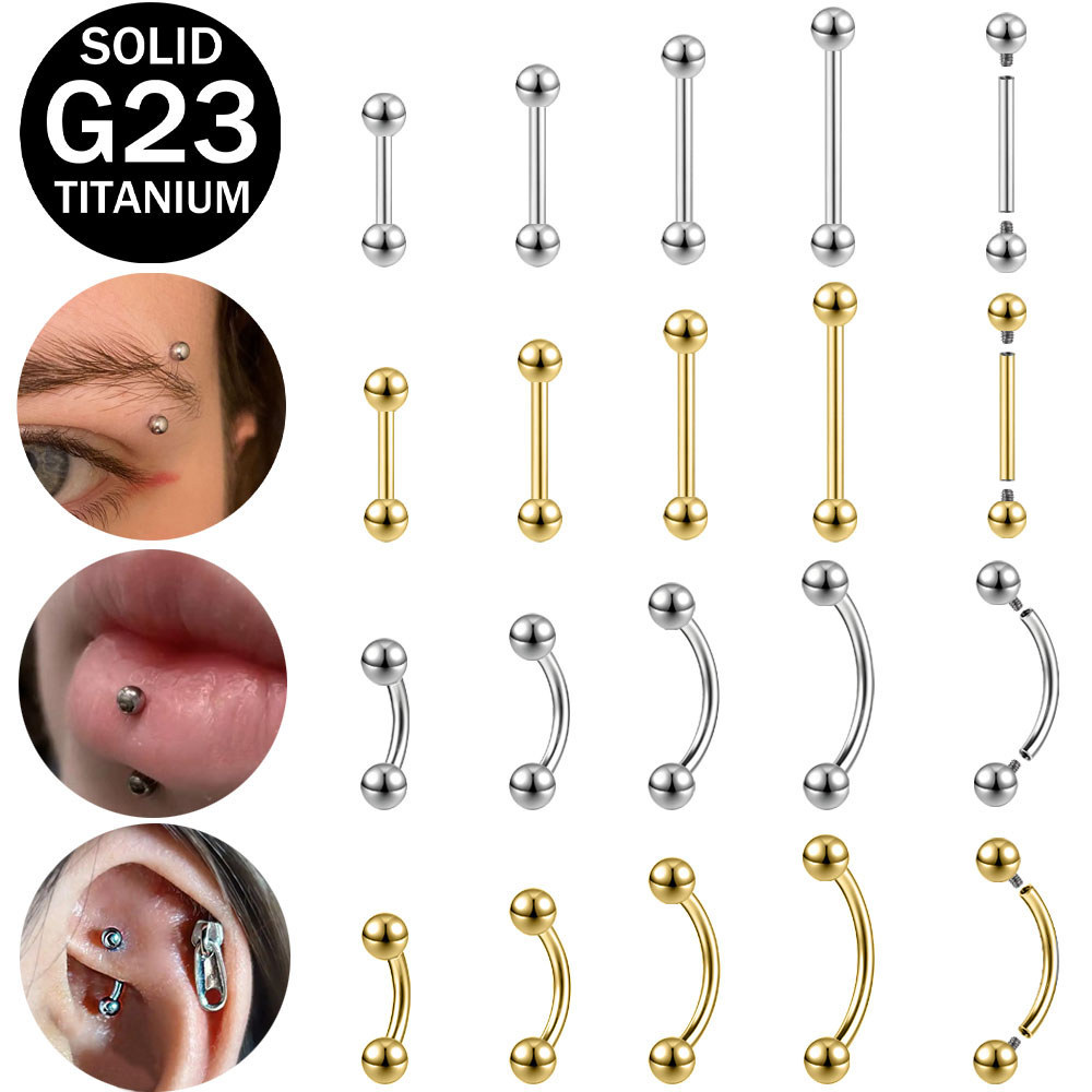 1 PC G23 Titanium Eyebrow Ring Piercing 20G/18G/16G/14G Lip Ring 6/8/10 ...