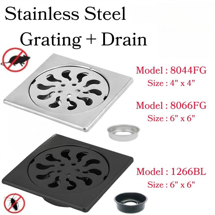 Isano 4 or 6Inch Stainless Steel Floor Trap Cover Drain Floor Strainer ...