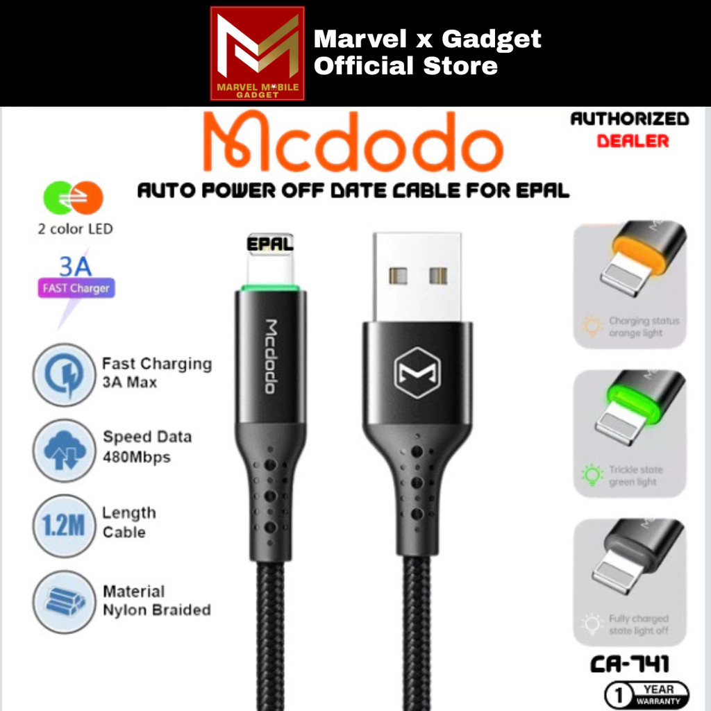 MCDODO Auto Power Cut Off Cable CA 7410 7411 4600 3050 USB A Type C ...