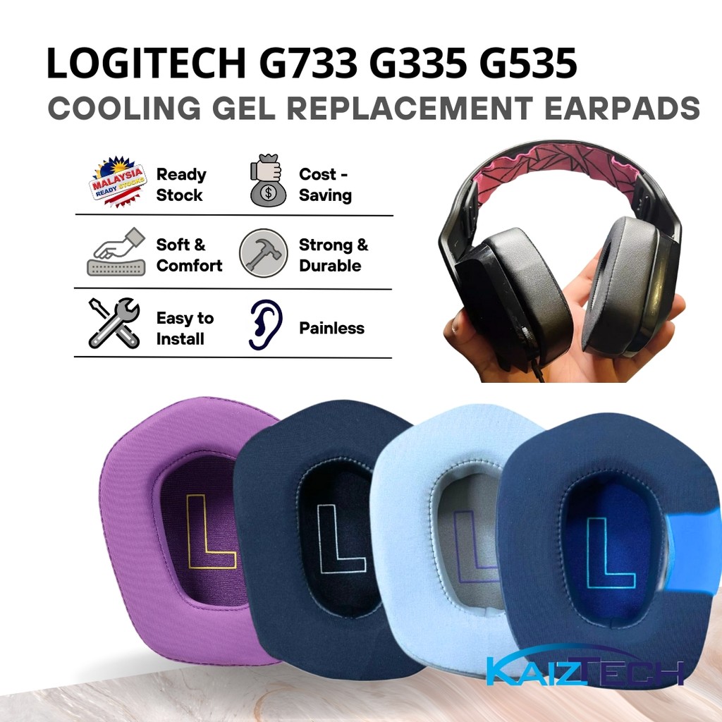 1Pair Logitech G733 G335 G535 Headset Replacement Cooling Gel Earpads ...