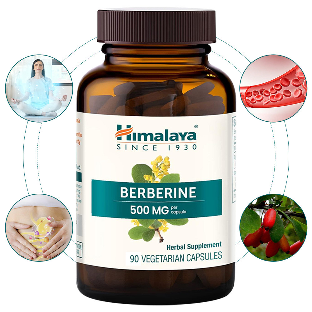 Himalaya Berberine 500mg Per Capsule Indian Barberry Extract for Blood ...