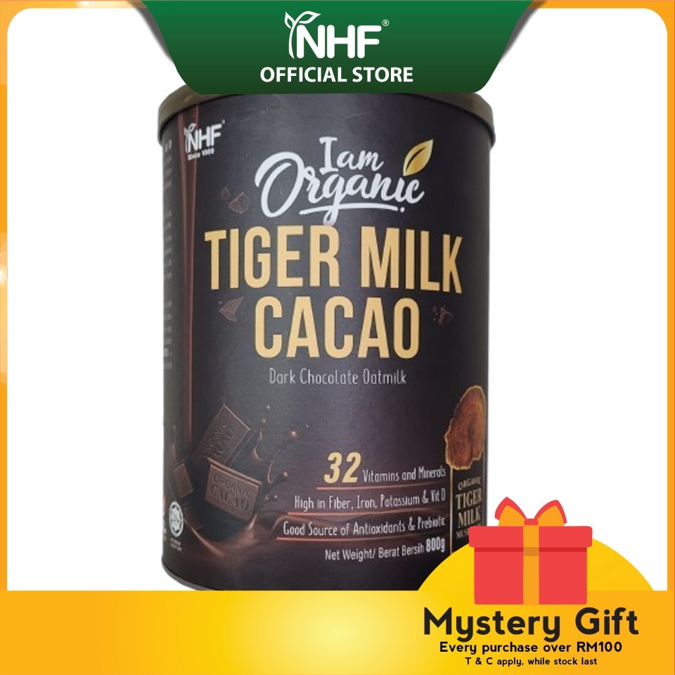 NHF I am Organic Tiger Milk Cacao Oatmilk | Susu Oat Coklat Cendawan ...