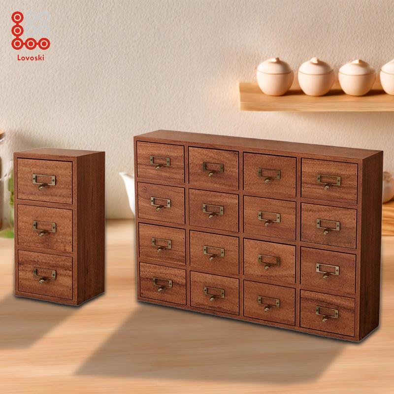 [Lovoski] Wooden Desk Organizer, Desk Jewelry Box, Table Cabinet, Craft ...