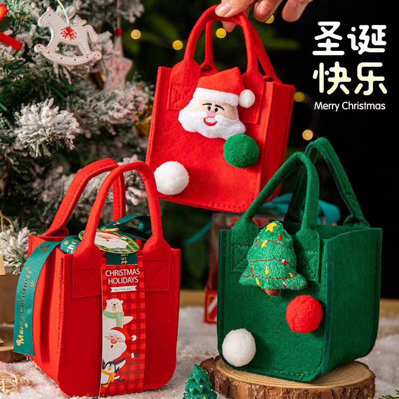 Christmas Felt Candy Bag Christmas Eve Apple Bag Felt Gift Box ...