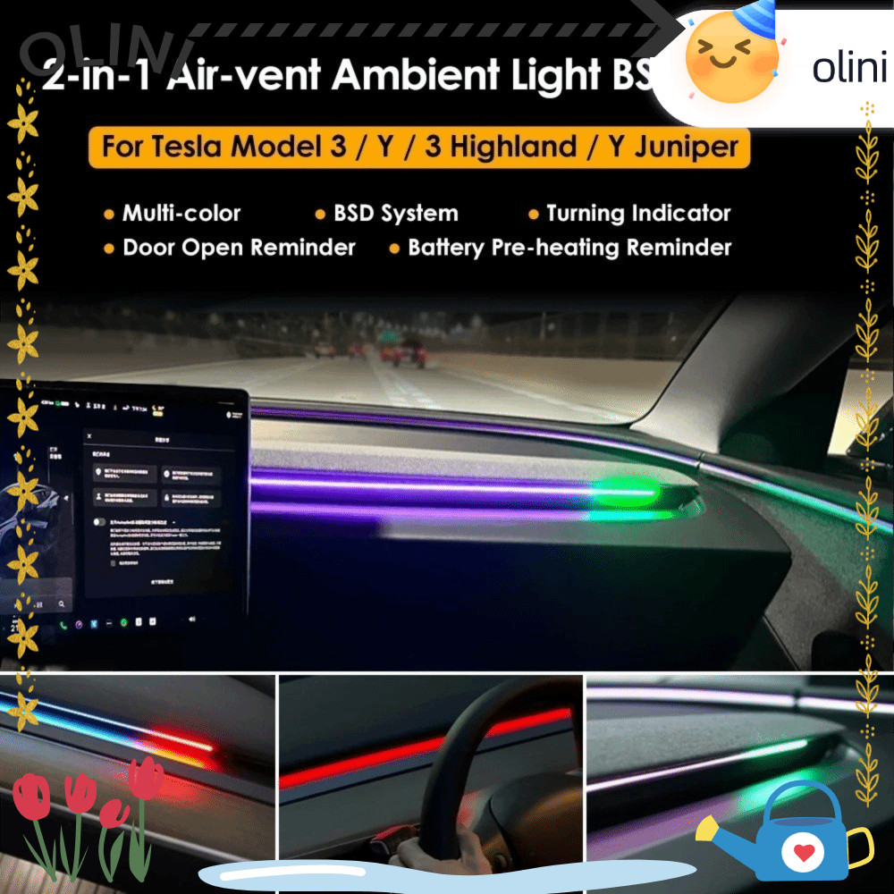 OLINI Smart Air Vent Ambient Light System, Center Console 2-in 1 BSD ...