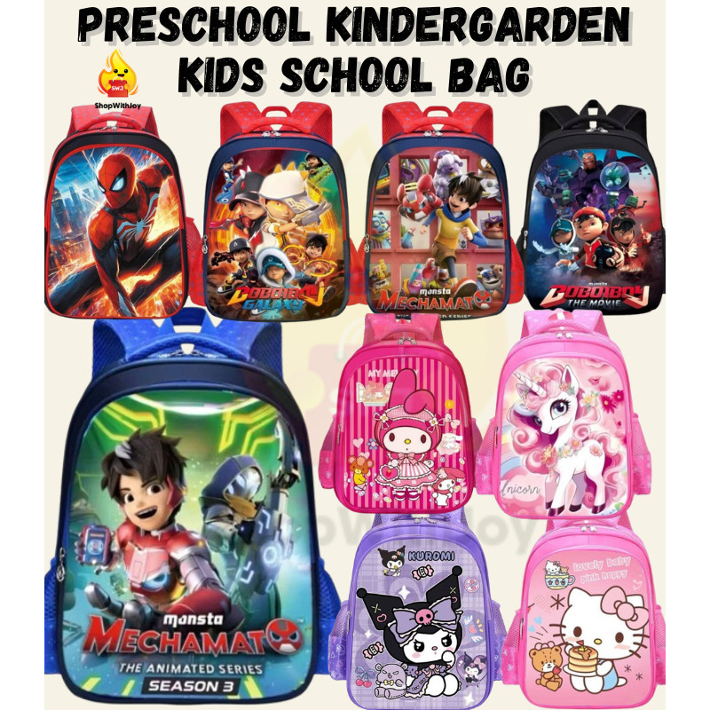 【ShopWithJoy】38cm Preschool Kids School Bag Kindergarden Beg Sekolah ...
