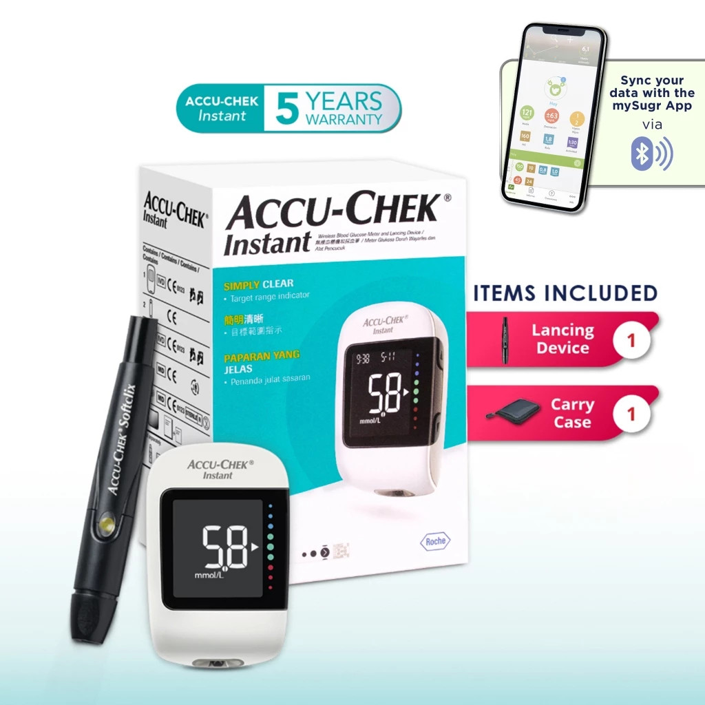 ACCU-CHEK Blood Sugar Test Glucose Meter Glucometer Mesin Cek Kencing ...