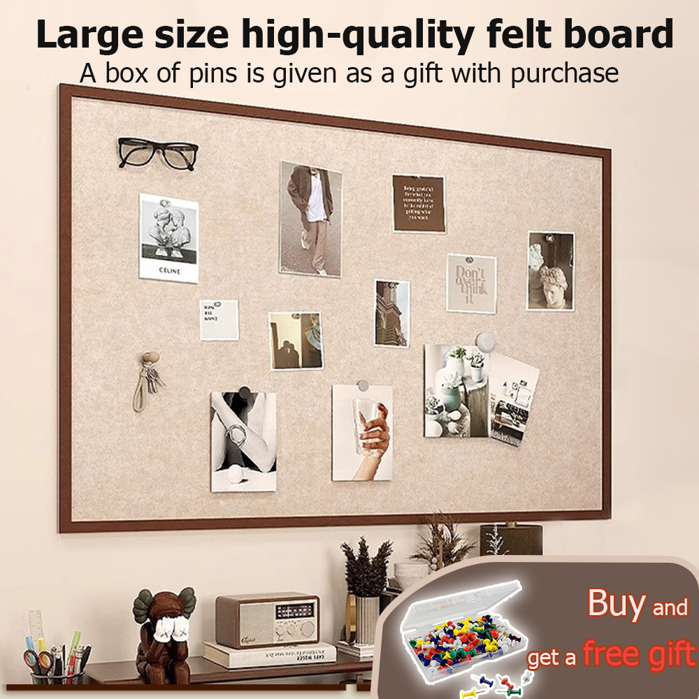 80*120cm Large Format Felt Notice Board Set with Fine Felt Borders ...