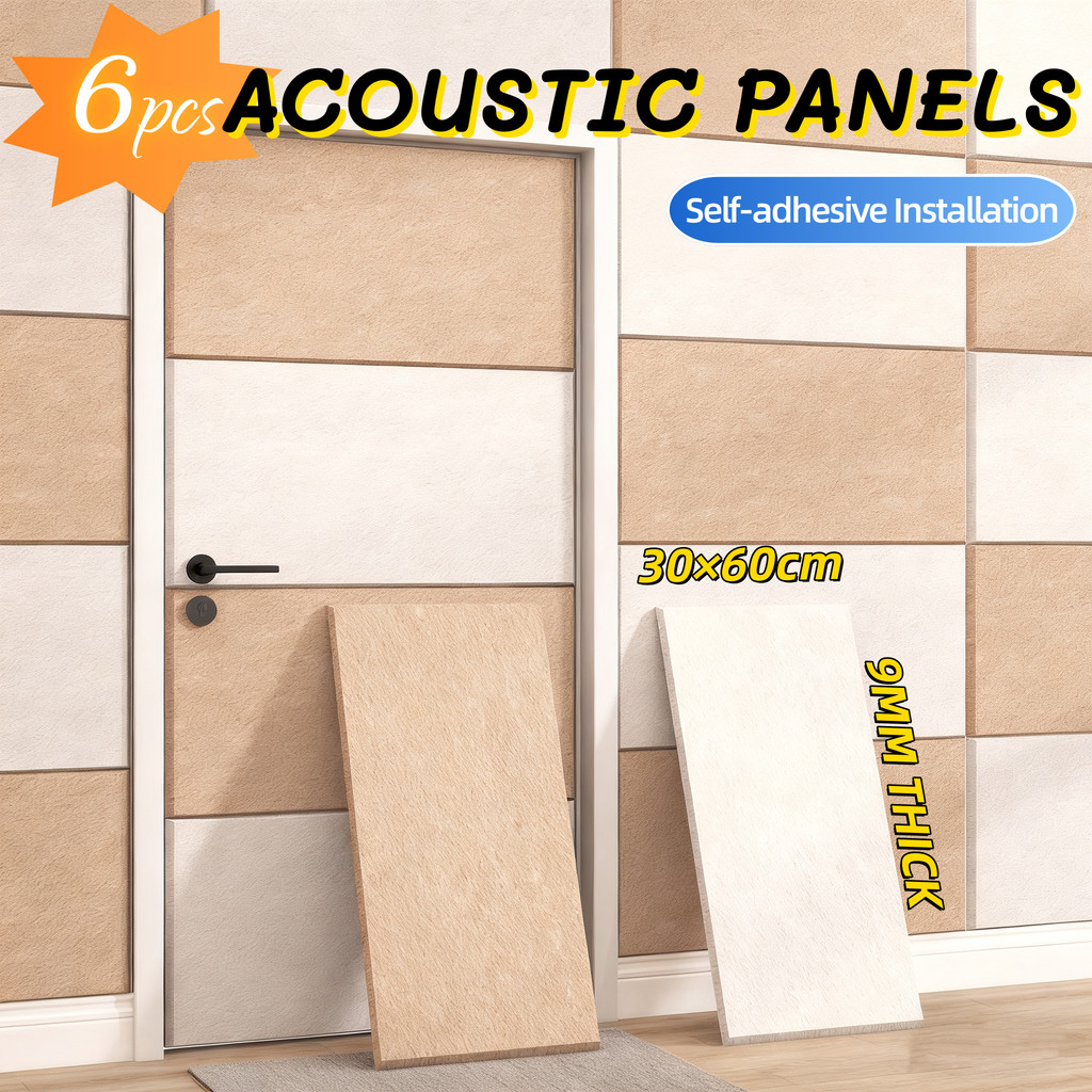 6pcs Door Acoustic Foam Panels 30cm x 60cm Ceiling Soundproofing ...