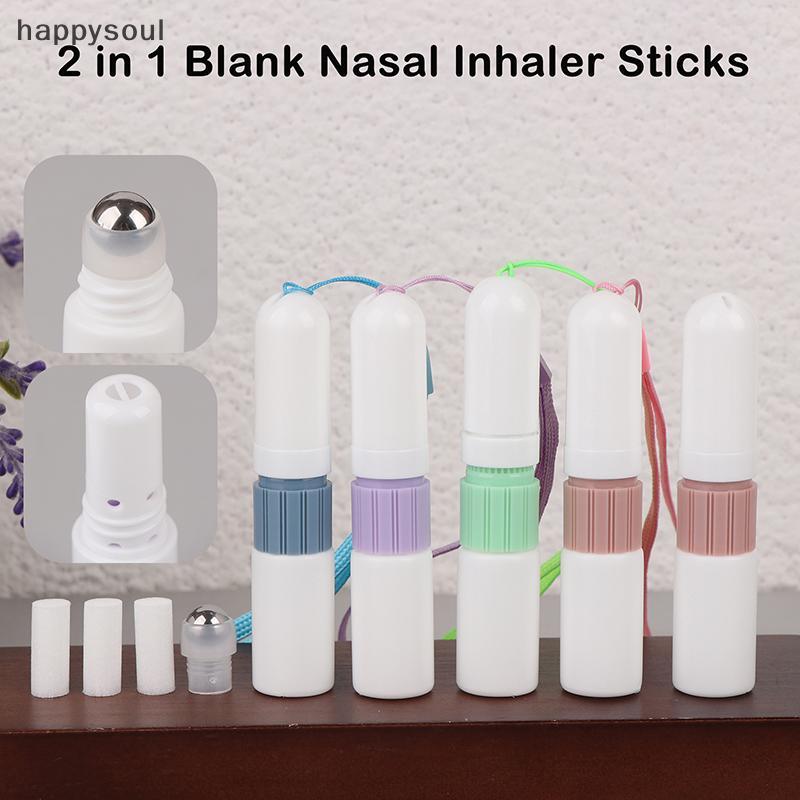 MY 2 In 1 Blank Nasal Inhaler Sticks Bottle Aroma Diffuser Empty Nasal ...