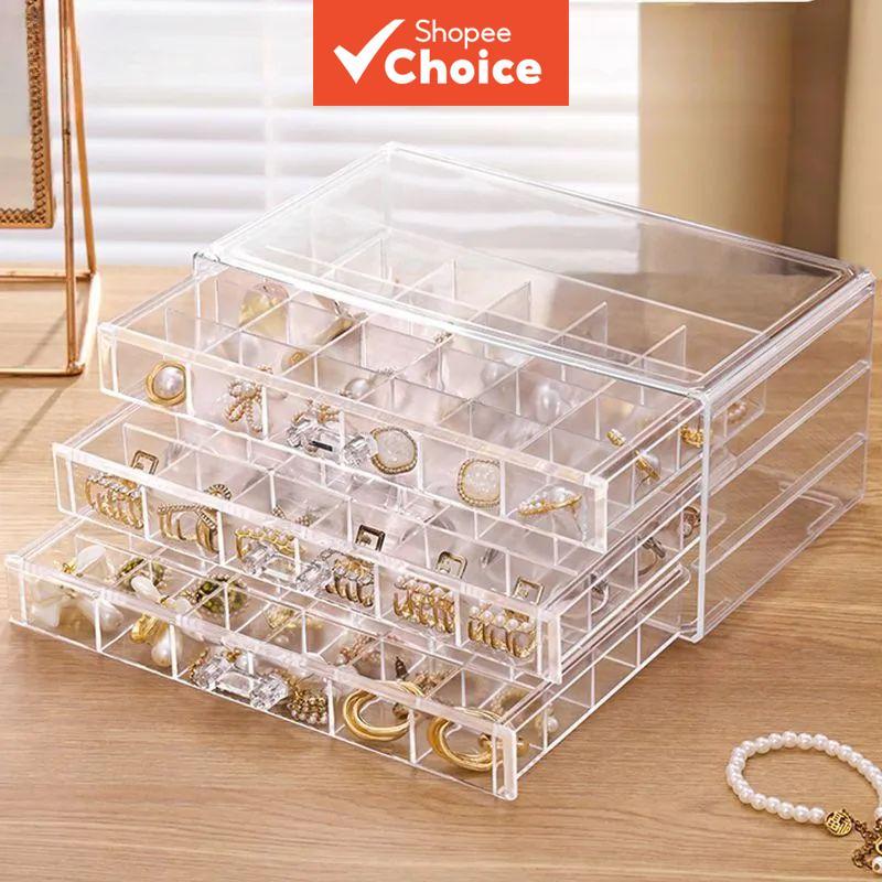 Drawer Style Transparent Jewelry Box Large Capacity Ring Earring ...