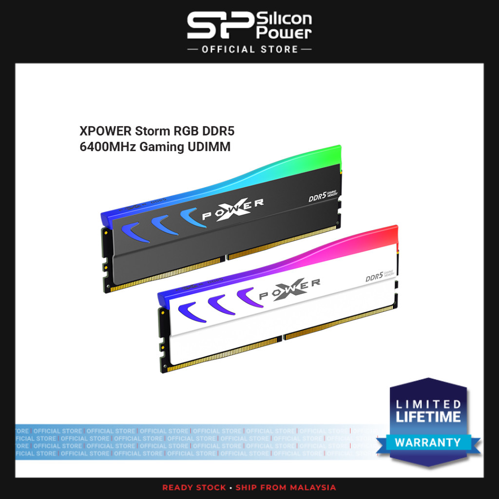 Silicon Power XPOWER Storm RGB DDR5 6400MHz CL32 Gaming UDIMM | Shopee ...