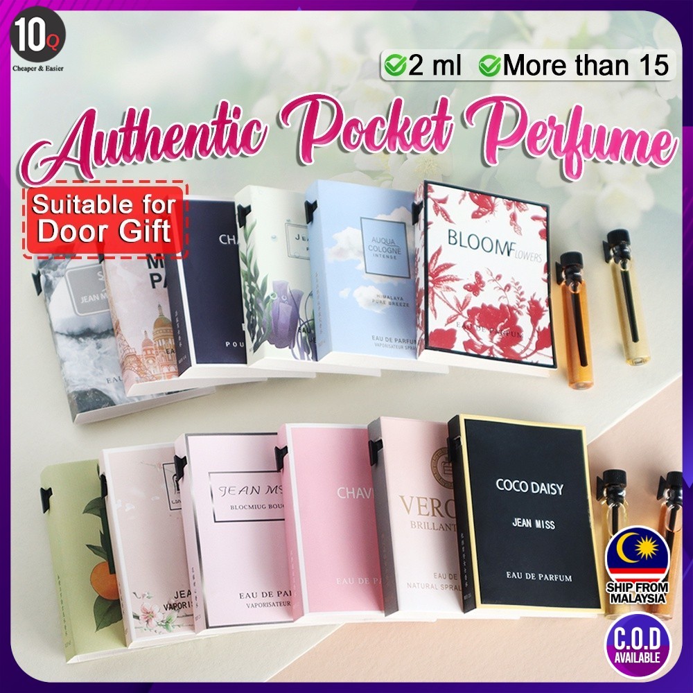 10Q Card Pocket Perfume 2ML Door Gift Various Fragrance Minyak Wangi ...