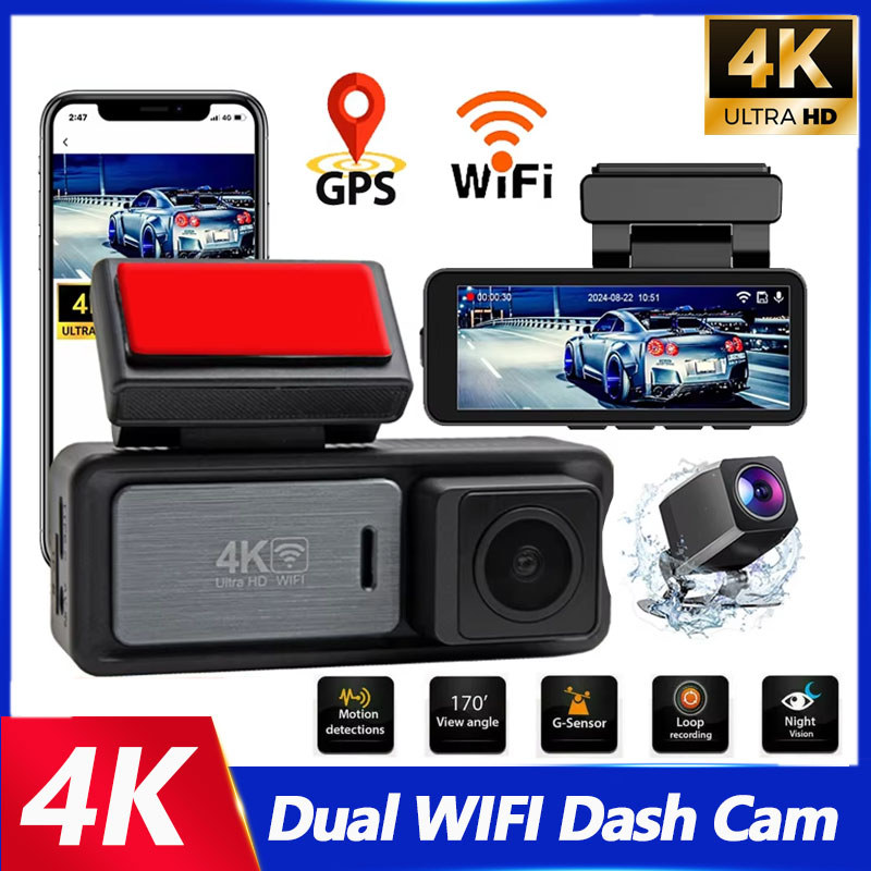 4K Dashcamera for Car with WiFi, Night Vision, Loop Recording, G-Sensor ...
