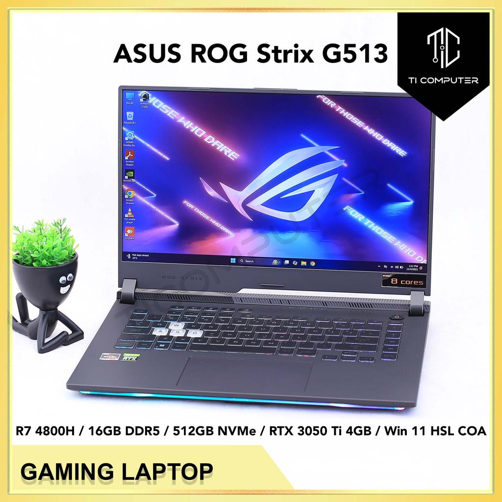 ASUS ROG Strix G513 Ryzen 7 4800H 16GB RAM 512GB NVMe SSD RTX 3050Ti ...